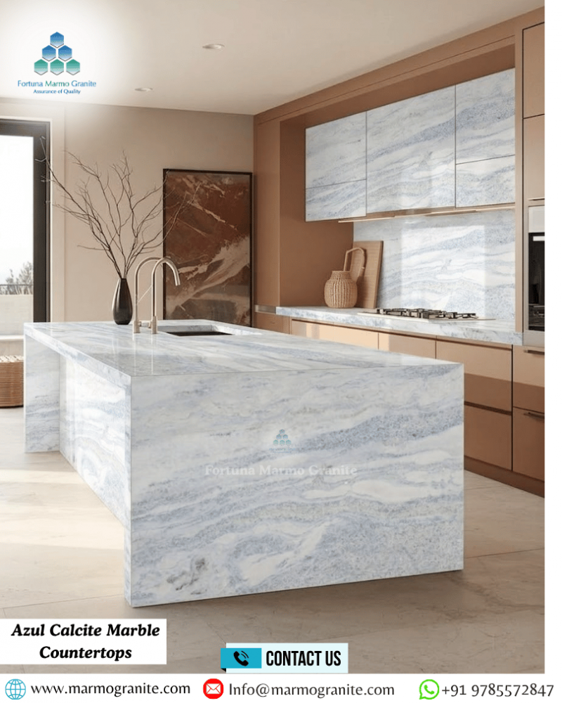 Azul Calcite Marble Tiles, Flooring & Countertops Guide | Design Ideas